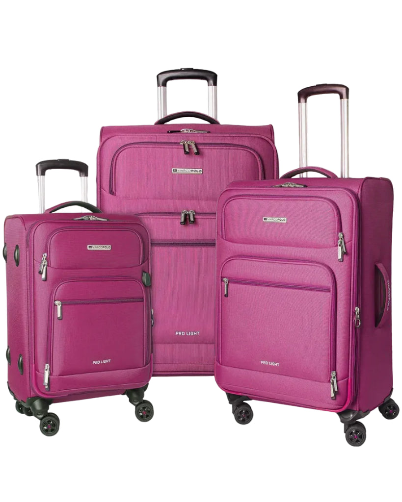 סט מזוודות בד מתרחבות 28" 24" 20" כולל USB במזוודת הטרולי מבית Marco P ...